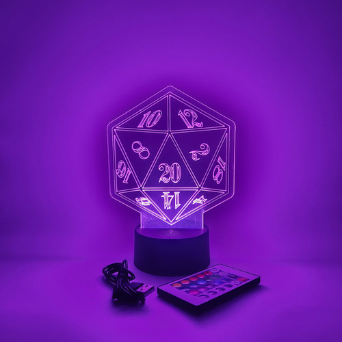 D20 Dice Lamp | Fandom Laser | LED Lamp | LED Light | Night LIght