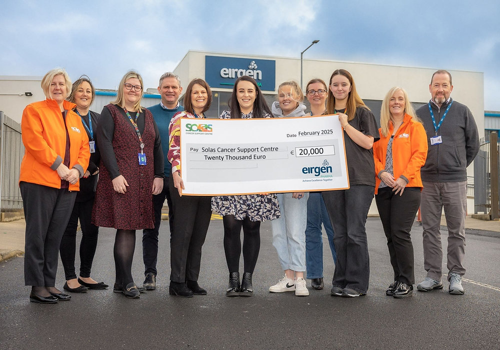 Eirgen Pharma Presents €20,000 Cheque to Solas Cancer Support Centre