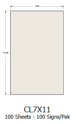 Laser Cards 7x11 1up - 100 Signs per Pack | Real-Time Tags