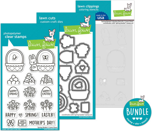 Lawn Fawn spring basket (stamp+die+coloring stencil bundle) | Scrapbook ...