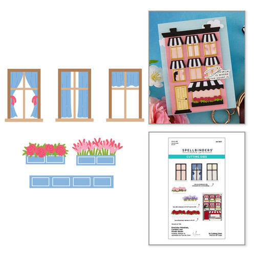 Spellbinders Everyday Windows, Curtains and Flower Boxes Etched Dies by ...