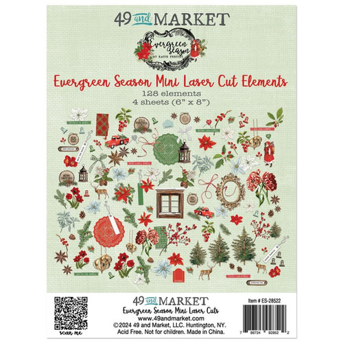 49 And Market Mini Laser Cut Outs Evergreen Season | Scrapbook Supply