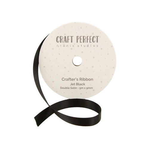 Tonic Studio Craft Perfect Double Face Satin Ribbon 9mmX5m Jet Black ...