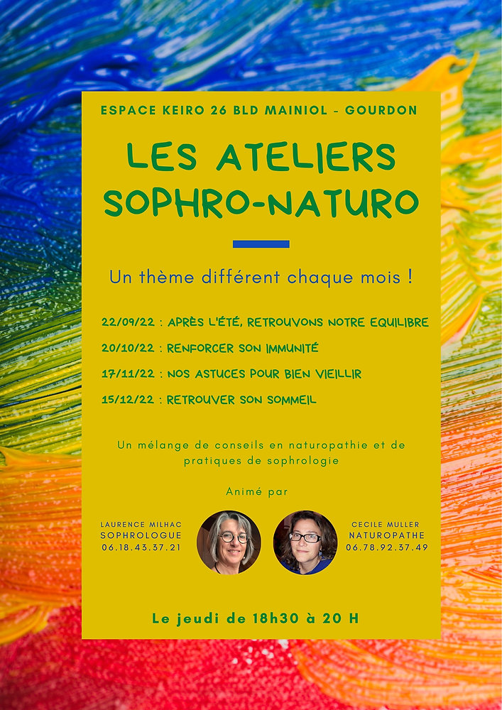 Les prochains ateliers Sophro-Naturo de Gourdon