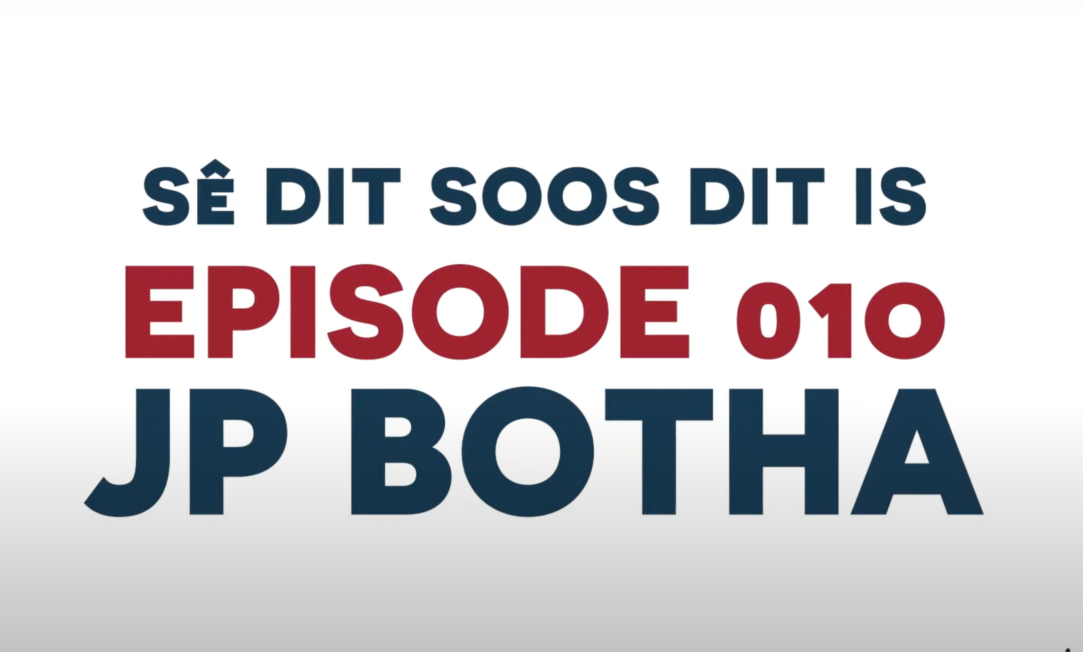 Sê dit soos dit is. Episode 010: JP Botha