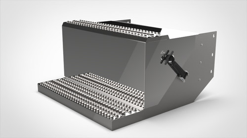 PETERBILT MIRROR FINISH STAINLESS SMOOTH BATTERY BOX WITH PUNCHED STEPS ...