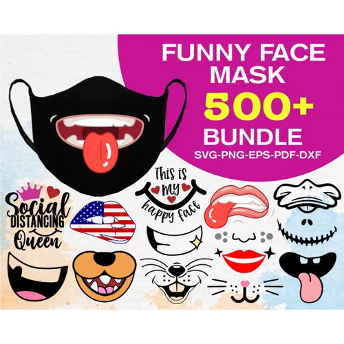 500+ Funny Face Mask SVG Bundle | CRAFTYSVG.SHOP