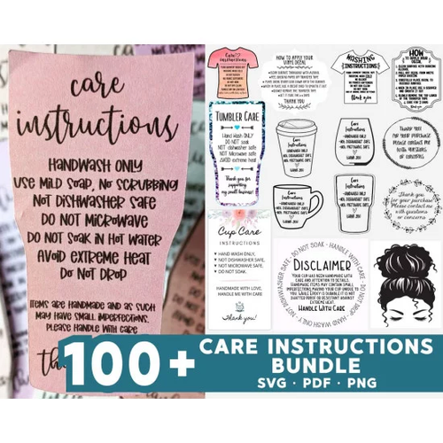 100+ Care Instructions SVG Bundle | CRAFTYSVG.SHOP