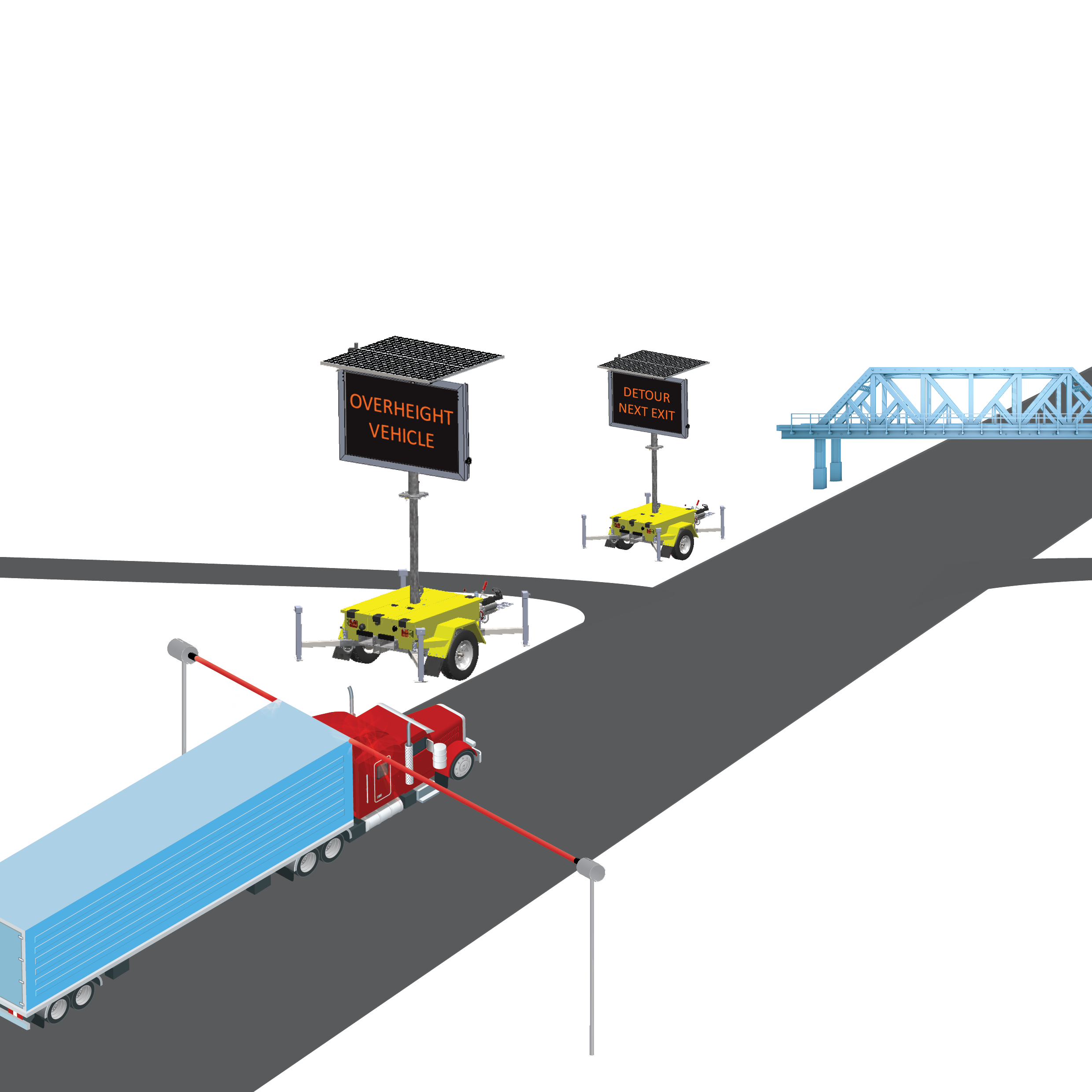 Overheight Warning VMS Trailers and Blocks