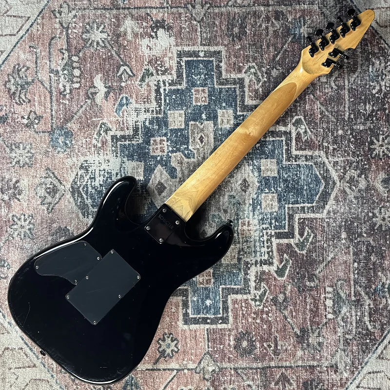 1999 Schecter V7 Black 7 String Electric Guitar W/ Floyd Rose! | Tone ...