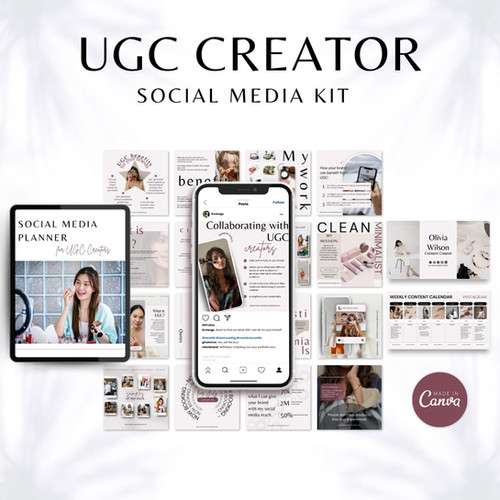 UGC Creator Social Media Template Kit for Canva | Damaris Gray Designs
