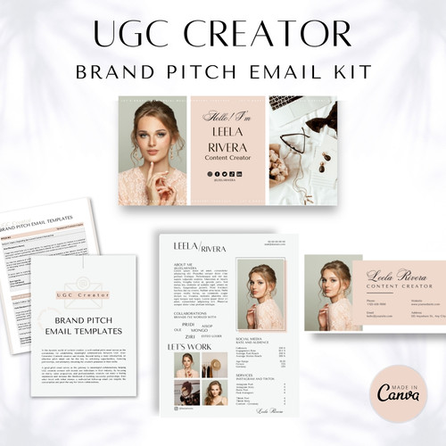 UGC Creator Brand Pitch Email Kit Templates for Canva | Damaris Gray ...