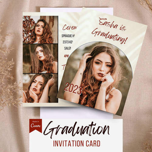 Graduation Invite Template for Canva | Damaris Gray Designs
