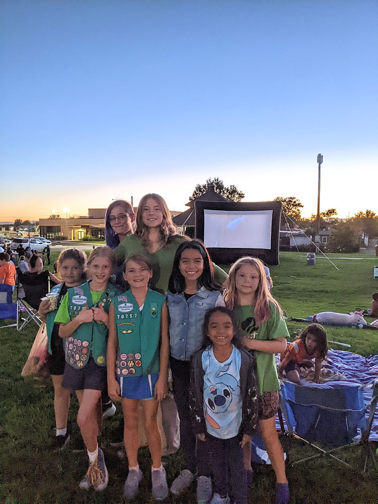 Girl Scout movie night under the stars