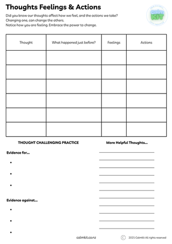 Thought Challenge Notepad (50 Sheets) | Calm Kit