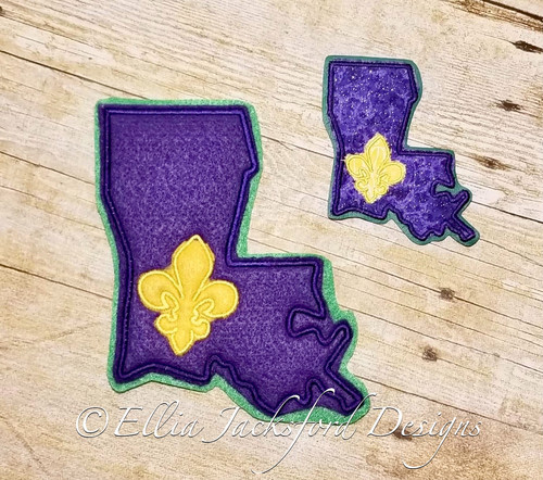 Louisiana Applique with Fleur de Lis Embroidery Design 2 SIZES | Ellia ...