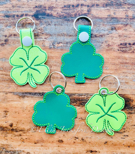 Shamrock and Clover Keyfob Embroidery Design SET | Ellia Jacksford