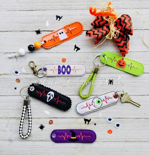 Halloween Keyfob Embroidery Design BUNDLE | Ellia Jacksford