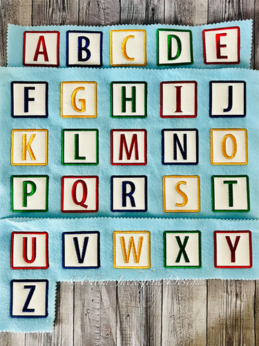 2in Alphabet Block Letter Applique Embroidery Design SET | Ellia Jacksford