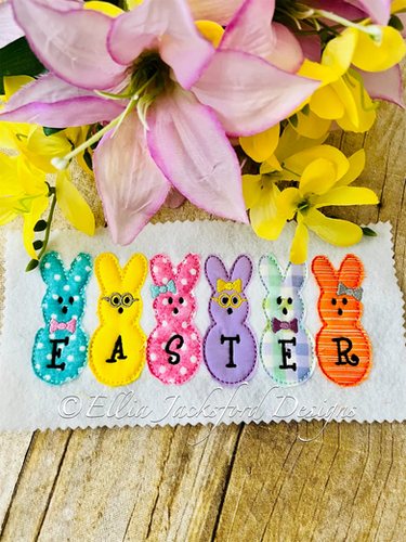 Marshmallow Bunnies Easter Applique Embroidery Design 3 SIZES | Ellia ...