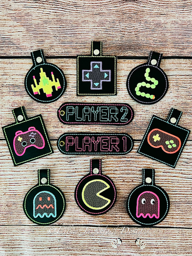 Gamer Keyfob Embroidery Design BUNDLE | Ellia Jacksford