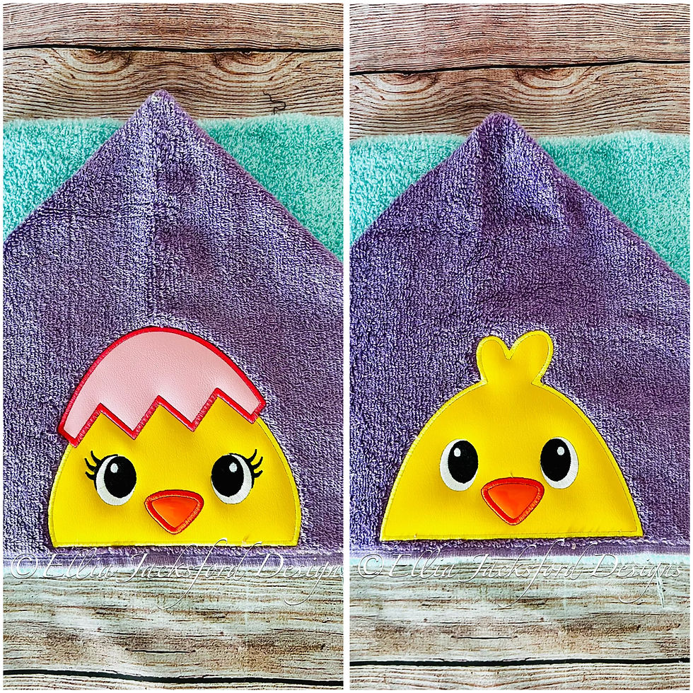 Chick Couple Peeker Embroidery Design 2 SIZES | Ellia Jacksford