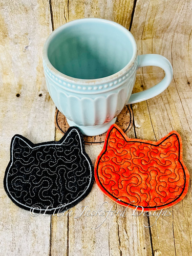 ITH Cat Coaster Embroidery Design 2 FINISHES | Ellia Jacksford