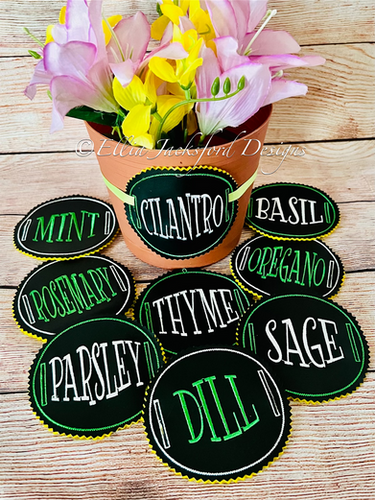 Flower Pot Herb Wrap Embroidery Design SET OF 9 | Ellia Jacksford
