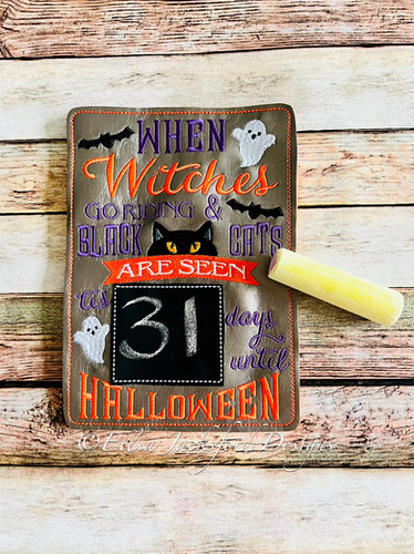 Halloween Countdown Calendar Embroidery Design 4 SIZES | Ellia Jacksford