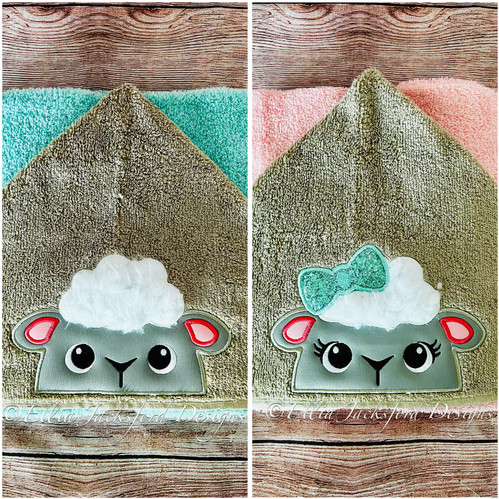 Lamb Couple Peeker Embroidery Design 2 SIZES | Ellia Jacksford