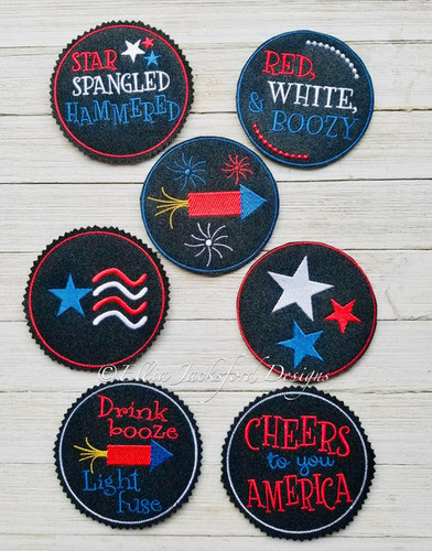 Americana Coaster Embroidery Design BUNDLE | Ellia Jacksford
