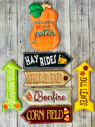 Fall Sign Embroidery Design 7 FINISHES | Ellia Jacksford