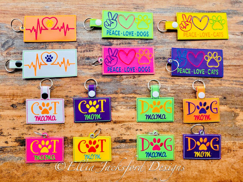 Pet Keyfob Embroidery Design SET OF 7 | Ellia Jacksford