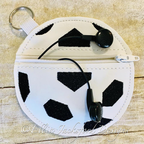 ITH Soccer Earbud Case Embroidery File | Ellia Jacksford