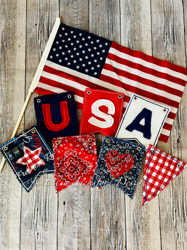 USA Banner Embroidery Design SET | Ellia Jacksford
