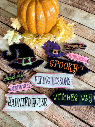 Broomstick Halloween Feltie Embroidery Design SET | Ellia Jacksford