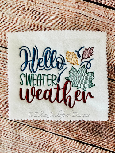 Sweater Weather Embroidery Design 3 SIZES | Ellia Jacksford