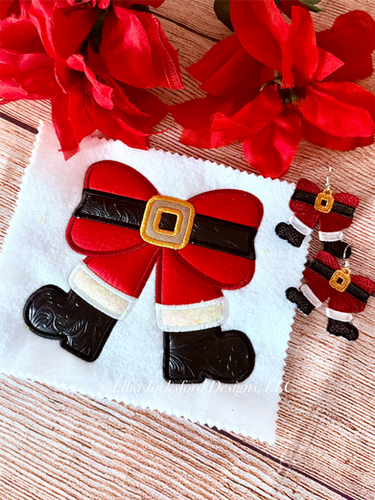 Santa Bow Applique WITH FREEBIE EARRINGS | Ellia Jacksford
