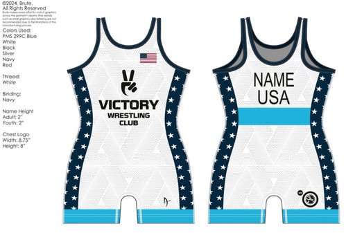 VWC Brute Women's Cut Singlet Blue | Victory Wrestling Club