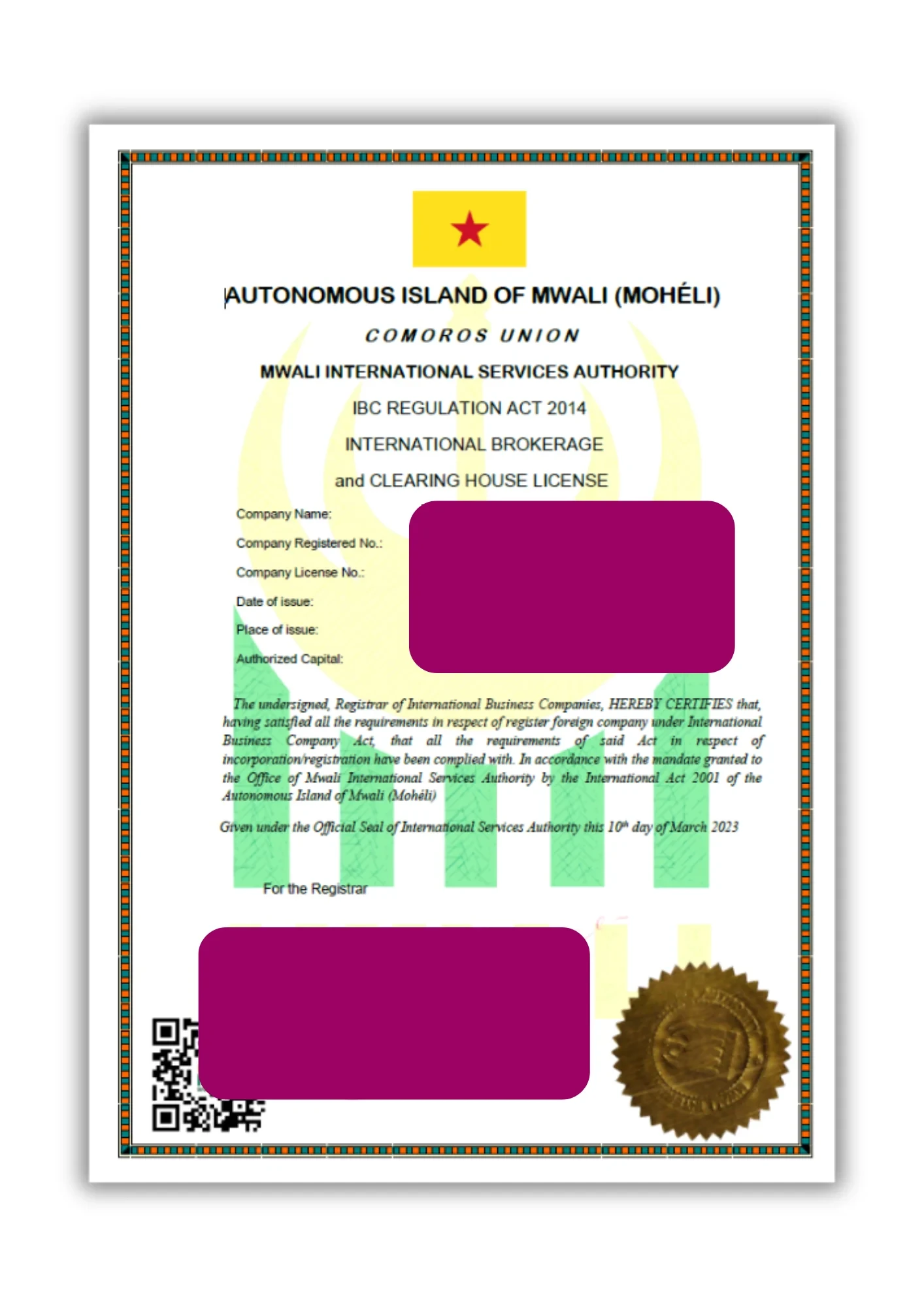 Comoros (Moheli-Mwali) Bank License | Fintech Monsters