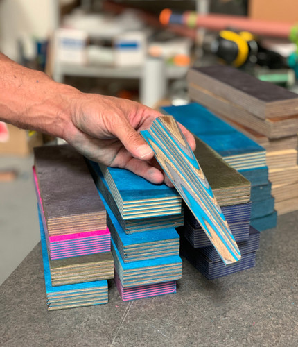 16 Ply Multi-Color Tail Blocks | Vulcan Surfboards