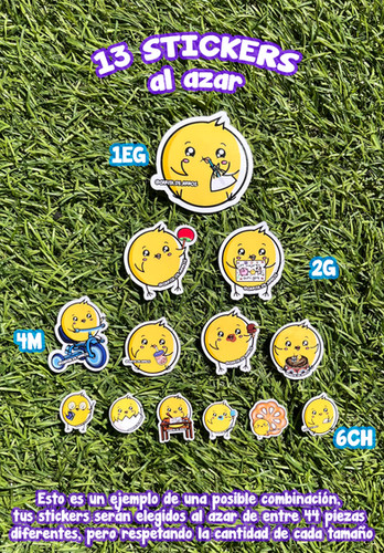 STICKERS CARMELO solo | 13 piezas | AL AZAR | Carita De Arroz