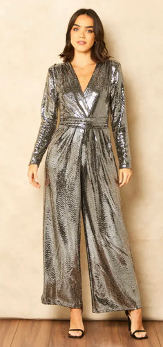 Silver Sequin Jumpsuit | Styled.Right