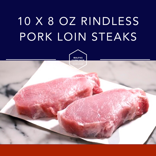 10 x 8 oz Rindless Pork Loins Steaks | Malpas Farm Shop
