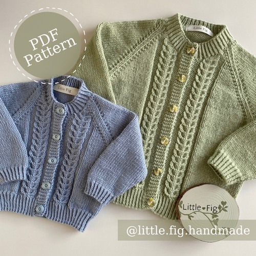 CHARLIE Cable Cardigan PDF Knitting Pattern | Little Fig Handmade