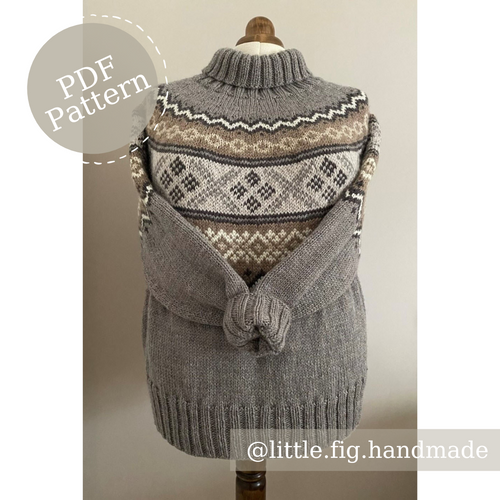 ULLA Adult Fairisle Sweater PDF Knitting Pattern | Little Fig Handmade
