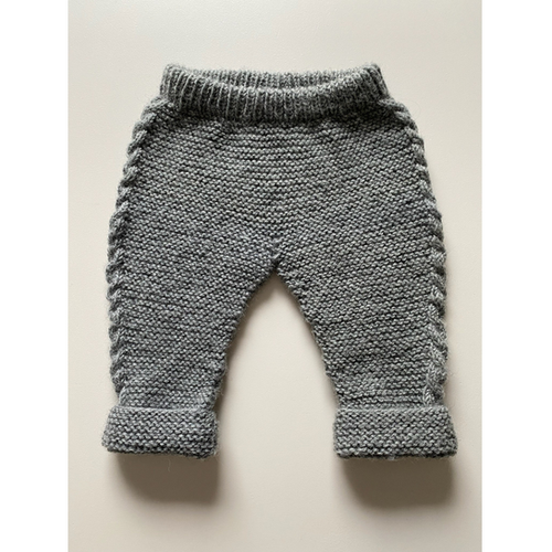 WILBUR Dark Grey 6-12m Knit Trousers | Little Fig Handmade