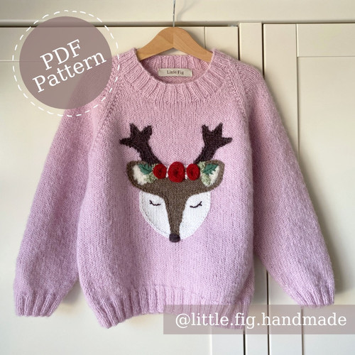 SOREL Deer Motif Jumper PDF Knitting Pattern | Little Fig Handmade
