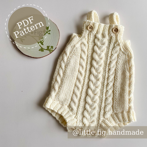 BERTIE Cable Knit Romper PDF Knitting Pattern | Little Fig Handmade