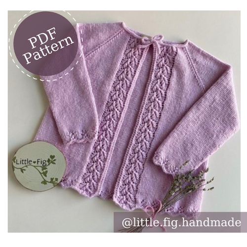 OLIVIA Lace Knit Cardigan PDF Knitting Pattern | Little Fig Handmade